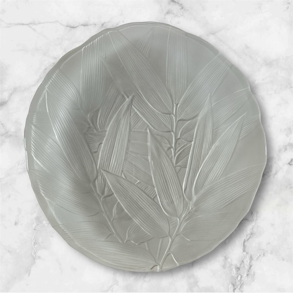 Kitchen | Glass Grooved Palm Leaves Platter | Poshmark